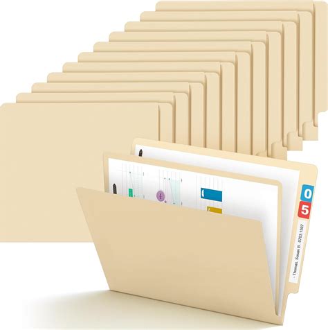 Skyygemm 24 Pack Large Classification Folders With 1 Divider Pressboard File