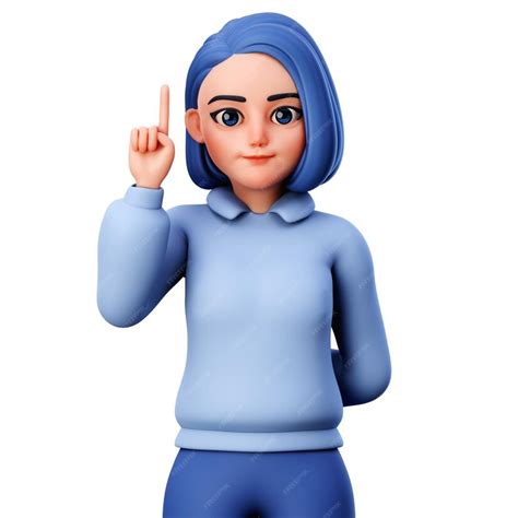 Premium Photo Cute Chubby Cartoon Character Pointing Up Using Left