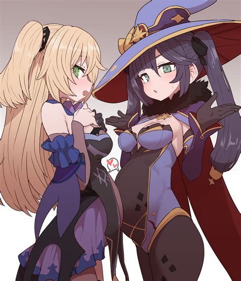 Mona And Fischl Genshin Impact Drawn By Sumiyao Amam Danbooru