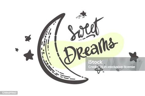 좋은 꿈꾸세요 벡터 손으로 쓴 글자 인용 현대 서예 문구 흰색에 달 별과 고립 된 배경 개념에 대한 스톡 벡터 아트 및 기타 이미지 Istock