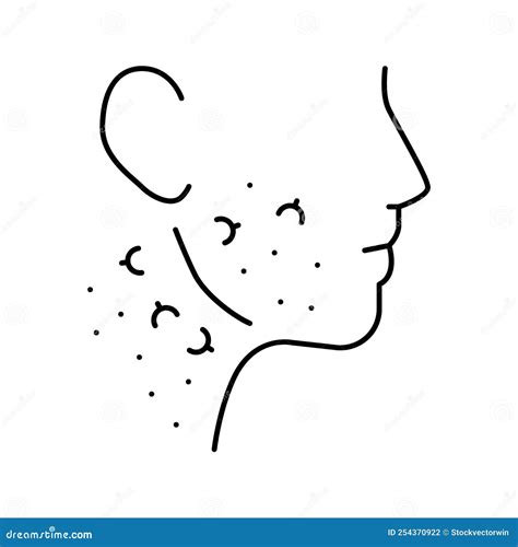 Face Neck Ingrown Hair Line Icon Vector Illustration Stock Vector Illustration Of Skin Cold