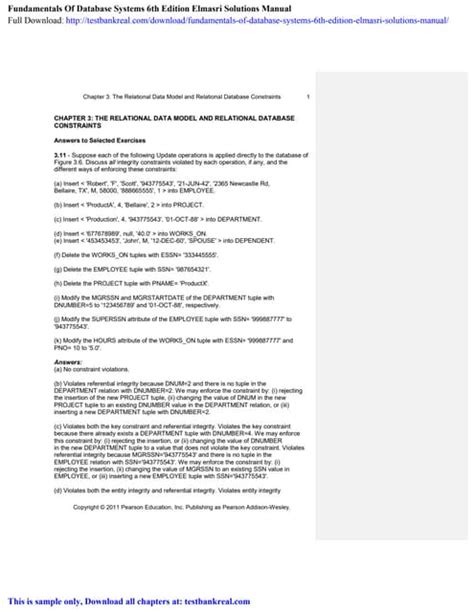 Fundamentals Of Database Systems 6th Edition Elmasri Solutions Manual Pdf