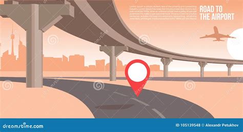 Overpass Or Bridge In A City Road To Airport Cityscape Suburban Or