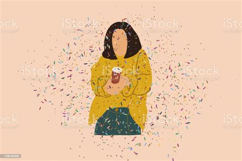 색종이가있는 얼굴이없는 여성 파스텔 톤의 벡터 일러스트레이션 가린 얼굴에 대한 스톡 벡터 아트 및 기타 이미지 가린 얼굴