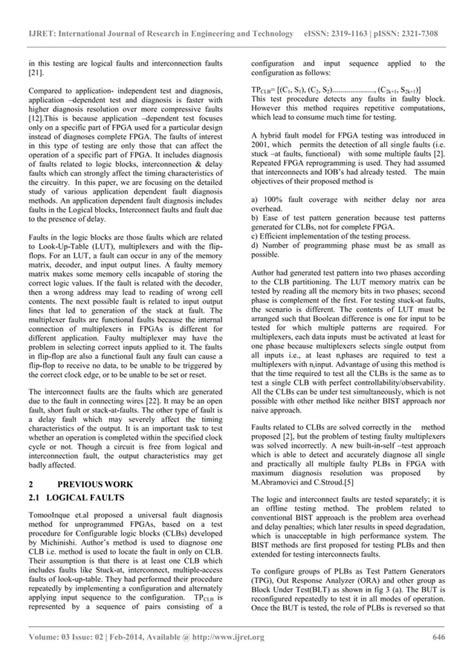 An Application Specific Reconfigurable Architecture For Fault Testing And Diagnosis Pdf