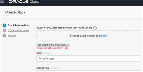 File Size Cannot Be Larger Than 11mb · Issue 135 · Oracle Quickstart