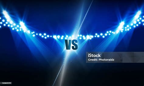 밝은 경기장 조명과 축구 경기장 대 스포츠 와 싸움 경쟁 벡터 디자인에 대 한 편지 격려에 대한 스톡 벡터 아트 및 기타 이미지 격려 경기 스포츠 경쟁 Istock