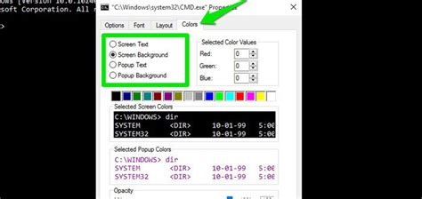 customize the look of windows 10 command prompt
