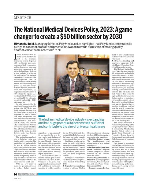 Express Healthcare Spoke To Our Managing Director Mr Himanshu Baid On