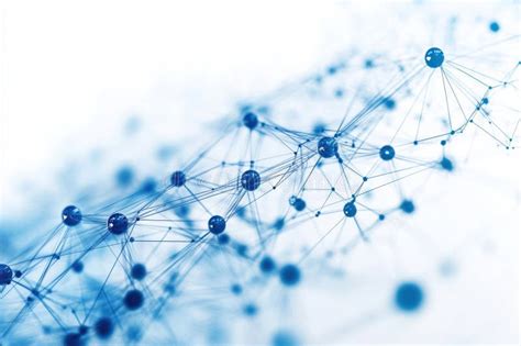Abstract Network Structure Interconnected Nodes Blue Tones Digital Technology Stock Image