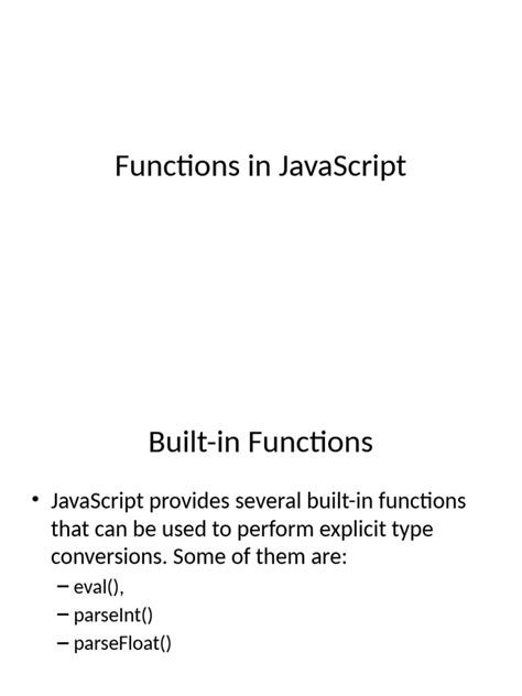 Functions In Javascript Pdf