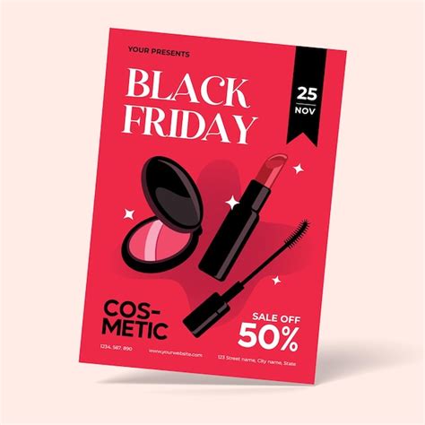 포스터 템플릿 블랙 프라이데이 쇼핑 프리미엄 벡터