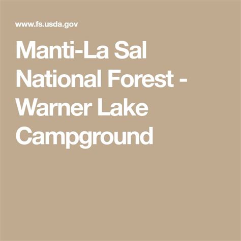 Manti La Sal National Forest Warner Lake Campground National Forest