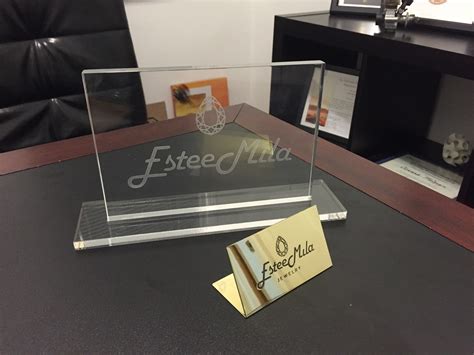 Brass Tabletop Name Plate Sign Laser Engraved In Nyc • Lasercutz Nyc