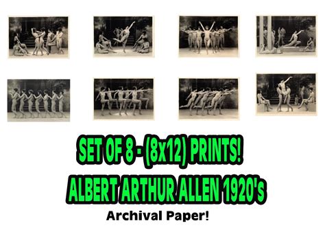 Vintage 1920s Nude Set Of 8 Photos By Albert Arthur Allen Model No 1