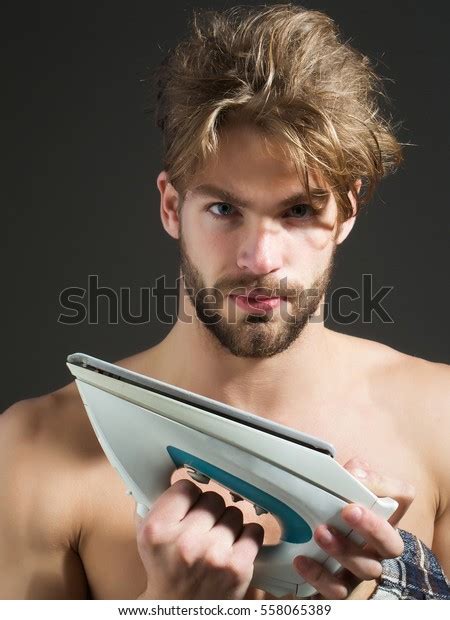 Sexy Naked Handsome Man Messy Hair Shutterstock