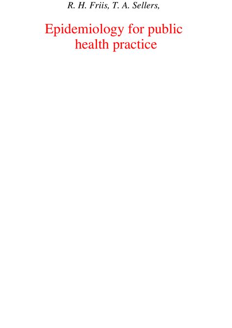 Epidemiology For Public Health Practice Summaries Epidemiology Docsity