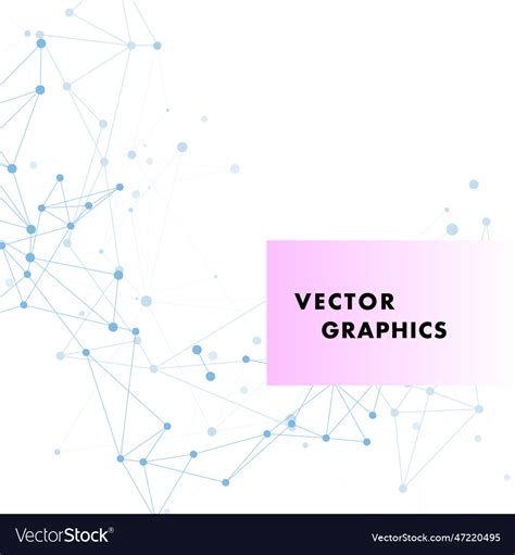 Abstract Connecting Dots And Lines Molecular Data Vector Image