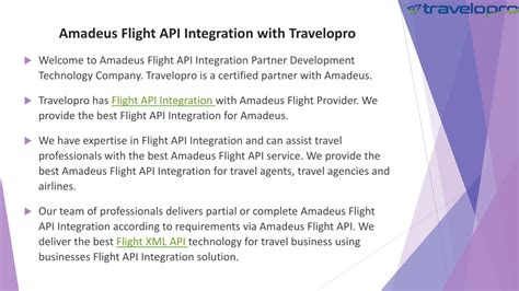 Ppt Amadeus Flights Api Powerpoint Presentation Free Download Id12318153