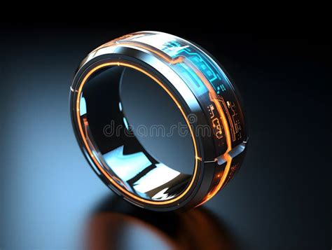 A Unique Smart Ring Equipped With An Electronic Circuit Stock