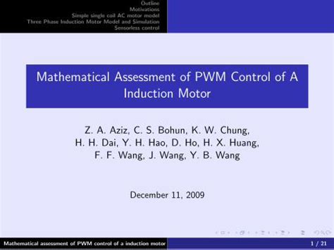 PDF Mathematical Assessment Of PWM Control Of A Induction Motor DOKUMEN TIPS