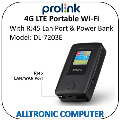 Prolink DL E G LTE Mobile Wi Fi With RJ Lan Port And Powerbank DL E Sim Card