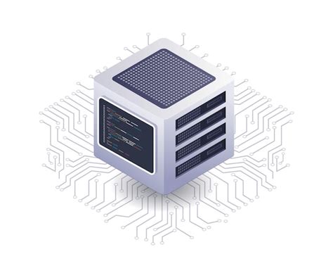 Premium Vector Server Network Technology Concept Isometric Illustration