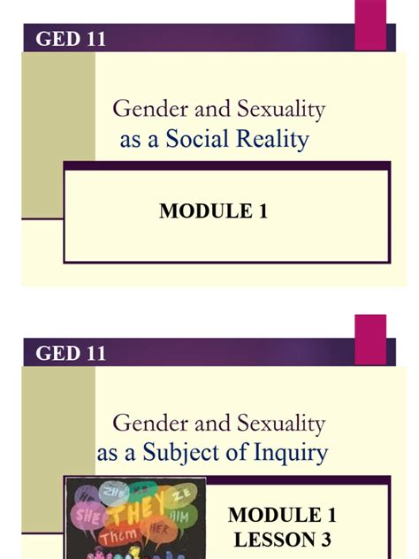 Module 1 Lesson 3 Gender And Sexuality As A Subject Of Inquiry Pdf