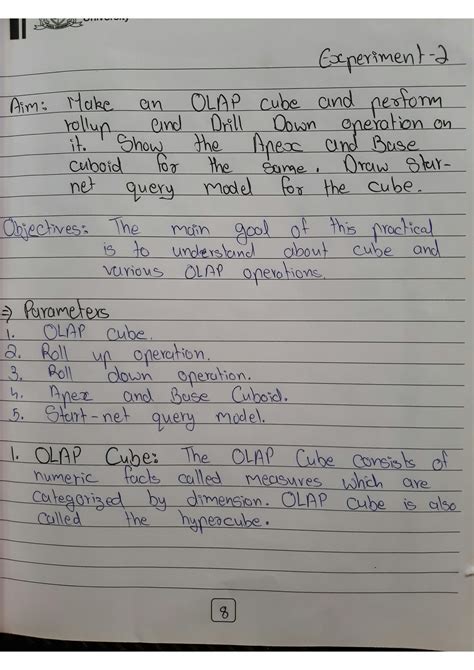 Solution Experiment Make A Olap Cube And Perform Roll Up And Drill Down Operation On It Show