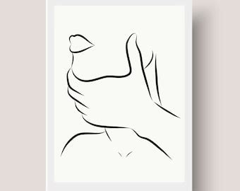 Oral Sex Sensual Print Erotic Line Art Minimalist Couple Etsy