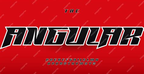 Premium Vector Modern Dynamic Font With Dynamic Characters Featuring Sharp Edges And Angular