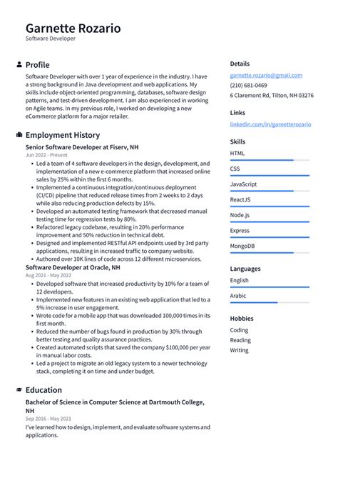 Programmer Resume Example And Writing Guide ResumeLawyer