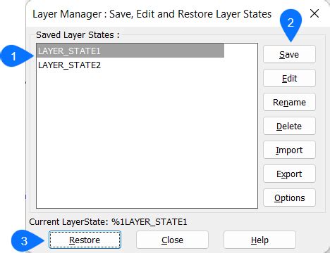 Layer Manager Save Edit And Restore Layer States Dialog Box Bricscad Lite Pro Bricsys
