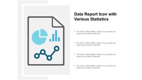 Data Report Icon With Various Statistics Ppt Powerpoint Presentation