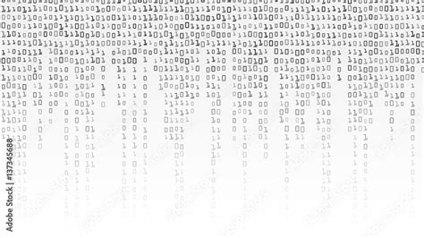 Binary Code Background Vector Black And White Background With Digits