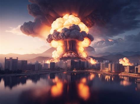 Premium Photo City Explosion On The Building Background