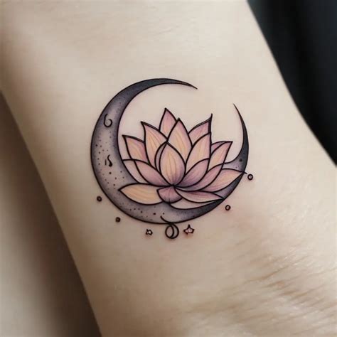 Moon And Lotus Tattoos Meaning Symbolism 105 Designs Hbtat2