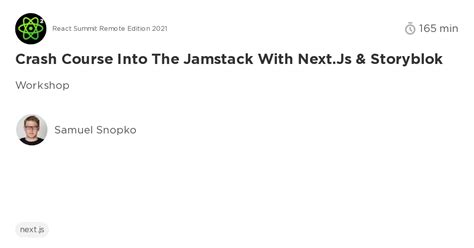 Crash Course Into The Jamstack With Nextjs And Storyblok
