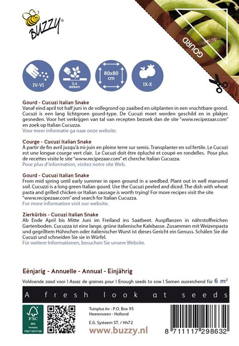 Buzzy® Zaden Ornamental Gourd Italian Ediblecucuzi