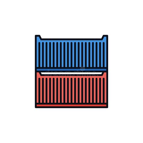 Two Shipping Containers Vector Intermodal Cargo Concept Modern Icon Stock Vector Illustration