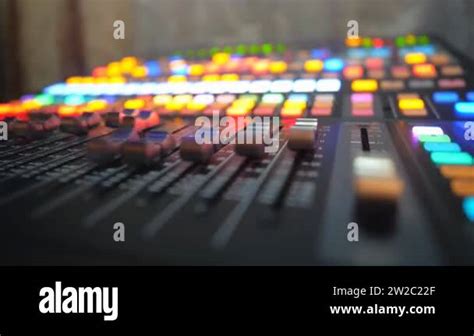 Low View Of Dj Remote With Moving Buttons Working Process On Recording