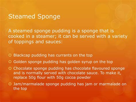 Sponge Based Desserts Ppt