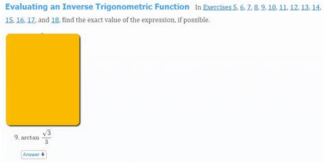 Solved Evaluating An Inverse Trigonometric Function In Chegg Com