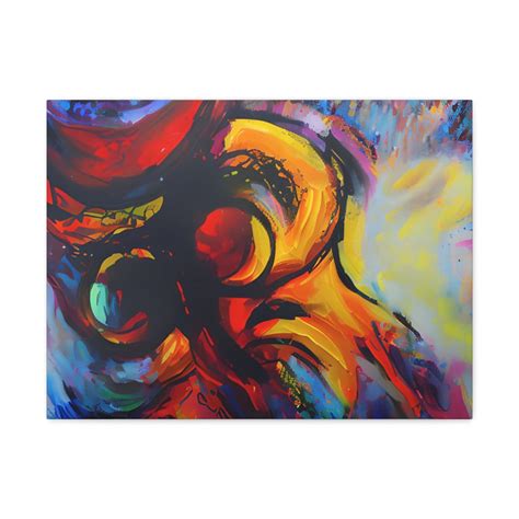 Primary Abstract Art Print On Gallery Wrap Canvas Etsy