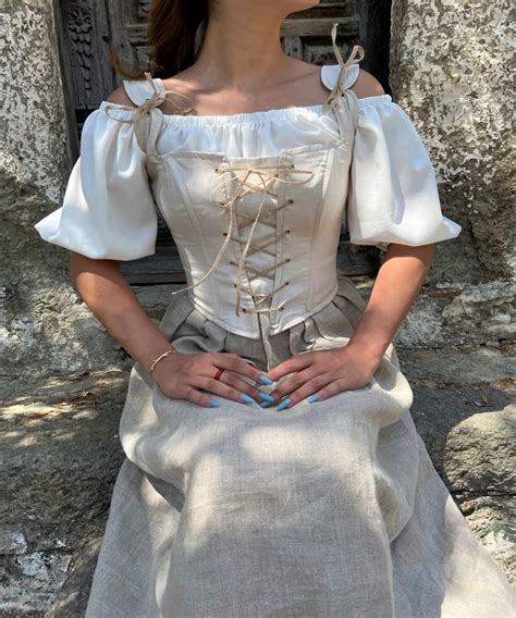 Renaissance Corset Peasant Bodice Victorian Corset Handmade Linen