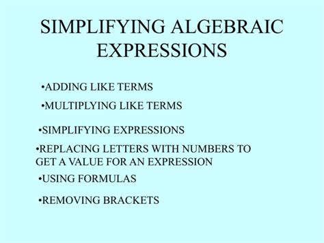 Simplifying Algebraic Expressions A Beginner S Guide
