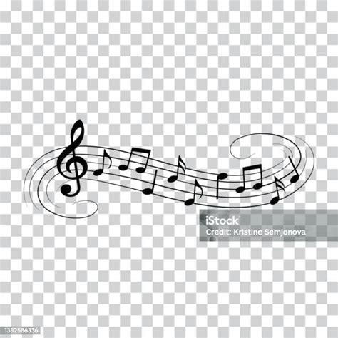 음악 노트 음악 파도 음악 디자인 요소 벡터 일러스트레이션 오선지에 대한 스톡 벡터 아트 및 기타 이미지 오선지 음악