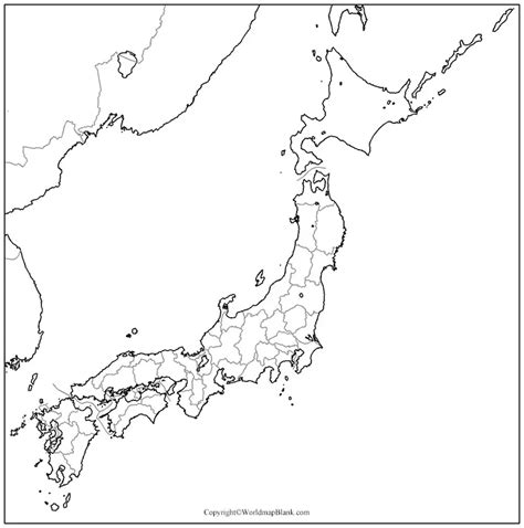 Printable Blank Japan Map Outline For Easy Learning