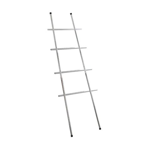 Scala Portasciugamani Da Appoggio Con 4 Barre In Acciaio Cromato
