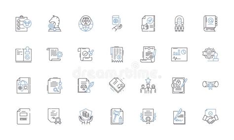 Regulatory Field Line Icons Collection Compliance Audit